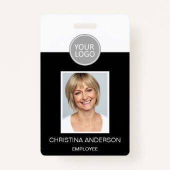 Custom Employee Name Logo Photo Corporate Work Badge | Zazzle