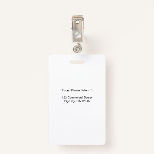 Custom Employee Name Logo Photo Corporate Work Badge | Zazzle