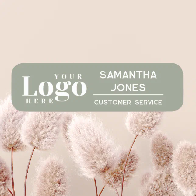 Custom Employee name Modern Company Logo Name Tag | Zazzle