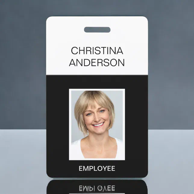 Custom Employee - Name Photo Corporate Work Badge | Zazzle