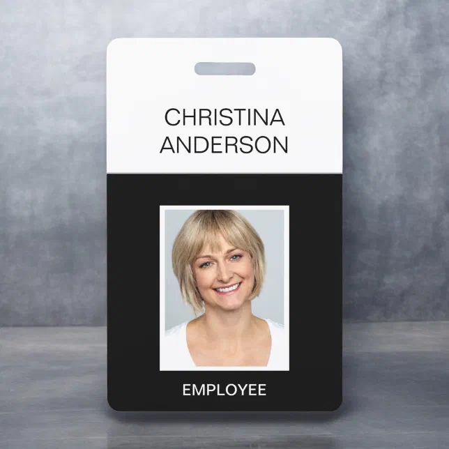 Custom Employee - Name Photo Corporate Work Badge | Zazzle