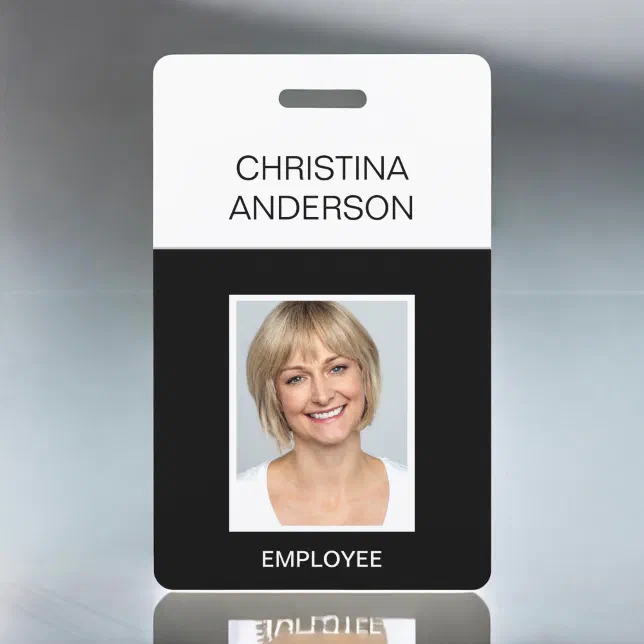 Custom Employee - Name Photo Corporate Work Badge | Zazzle