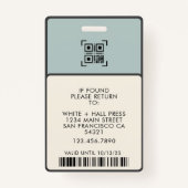Custom Employee Pass Photo ID Logo Qr barcode Badge | Zazzle