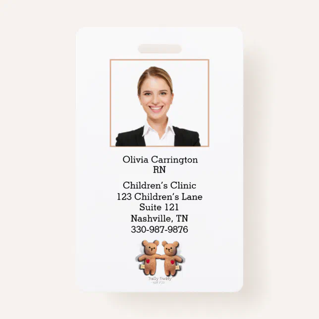 Custom Employee Photo Bar Code Logo Name Badge | Zazzle
