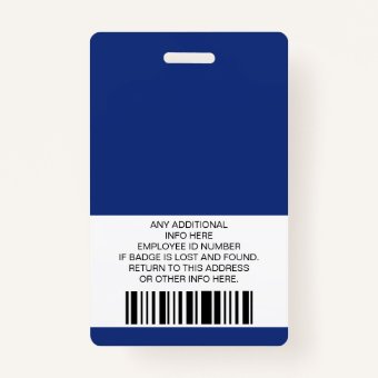 Custom Employee, Photo, Bar Code, Logo, Name Badge | Zazzle
