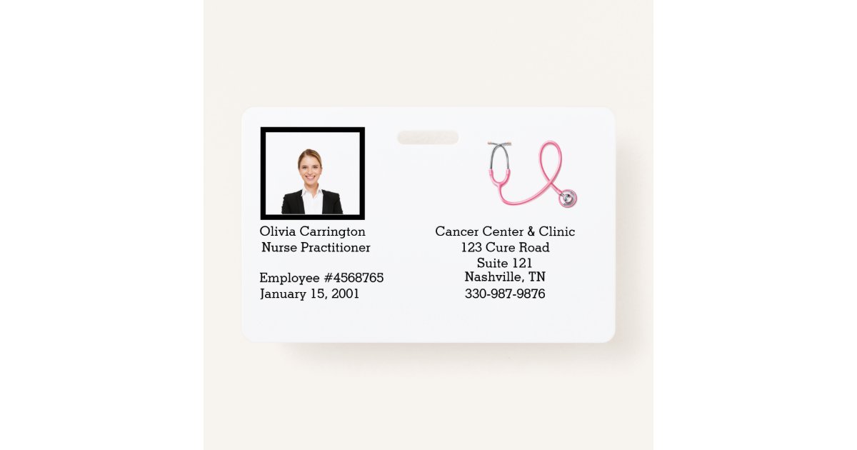 Custom Employee Photo Bar Code Logo Name Badge | Zazzle
