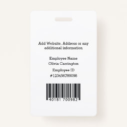 Custom Employee Photo Bar Code Rainbow Name Tag Badge | Zazzle