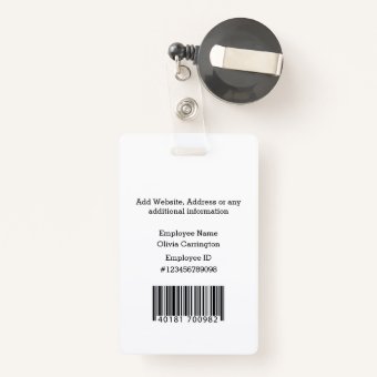 Custom Employee Photo Bar Code Rainbow Name Tag Badge | Zazzle