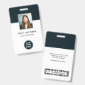 Custom Employee Photo Barcode and Logo Name Badge | Zazzle