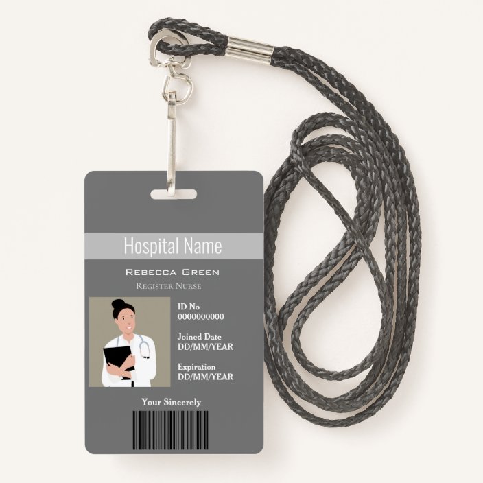 Custom Employee Photo Barcode Name Logo ID Badge | Zazzle.com