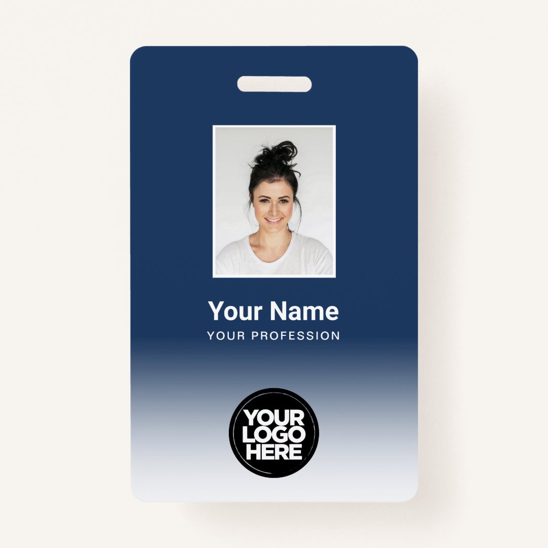 Custom Employee Photo Gradient Badge | Zazzle