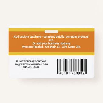 Custom Employee Photo ID, Barcode & Logo Company Badge | Zazzle