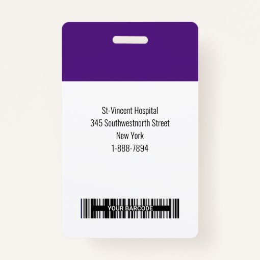 Custom Employee Photo ID BarCode Logo Name Badge | Zazzle