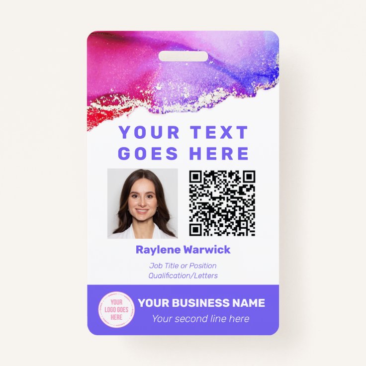 Custom Employee Photo ID QR Code Badge | Zazzle