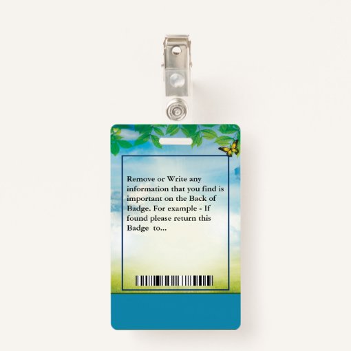 Custom Employee Photo Logo Bar Code Name Badge | Zazzle