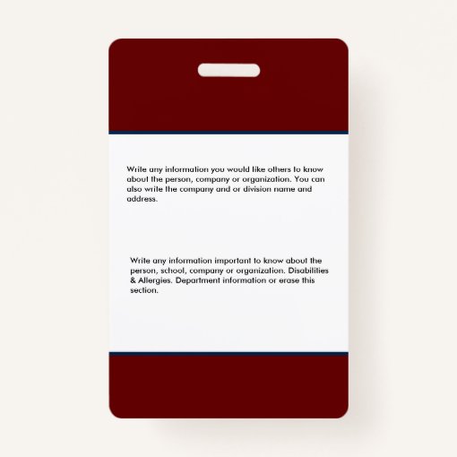 Custom Employee Photo Logo Bar Code Name Badge | Zazzle