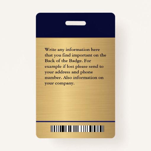 Custom Employee Photo Logo Bar Code Name Badge | Zazzle
