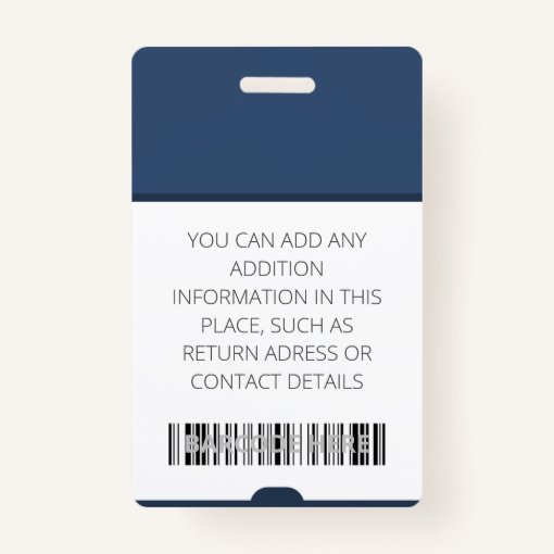 Custom Employee Photo Logo Bar Code Name Badge | Zazzle