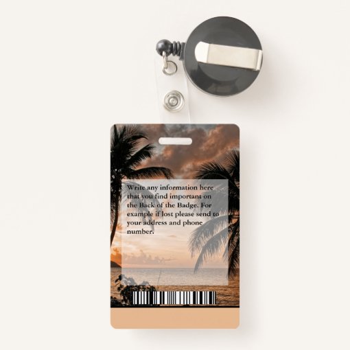 Custom Employee Photo Logo Bar Code Name Badge | Zazzle