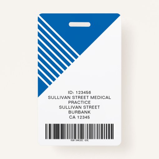 Custom Employee Photo Logo Barcode Name Badge | Zazzle