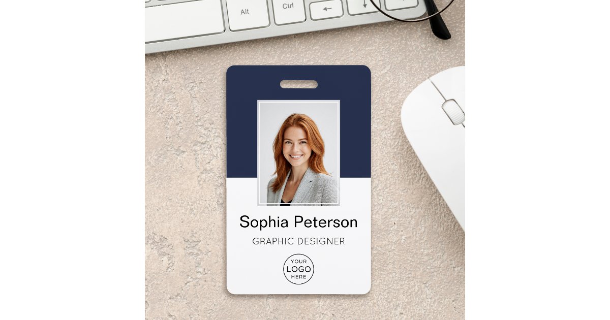Custom Employee Photo, Logo, Name Badge | Zazzle
