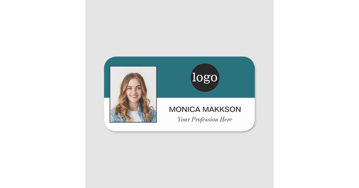 Custom Employee Photo, Logo, Name -Can edit colour Tag | Zazzle