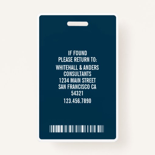 Custom Employee Photo Name Badge QR code Barcode | Zazzle