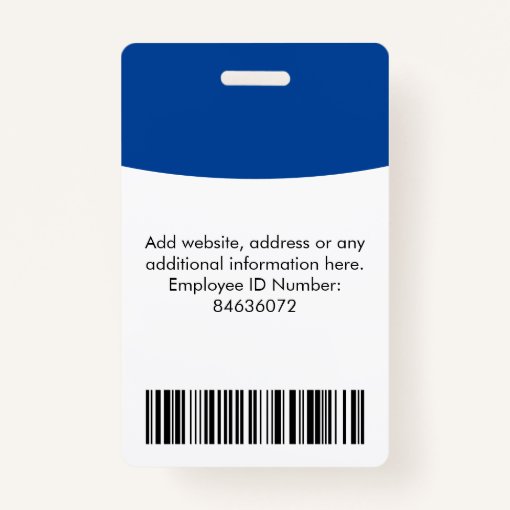 Custom Employee Photo,Name , Logo, Bar Code Badge | Zazzle