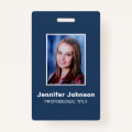 Custom Employee Photo Professional Title Name Badge | Zazzle