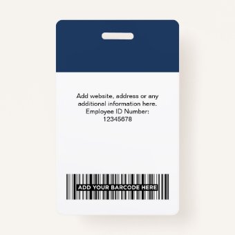 Custom Employee Photo, Qr and Bar Code, Logo, Name Badge | Zazzle