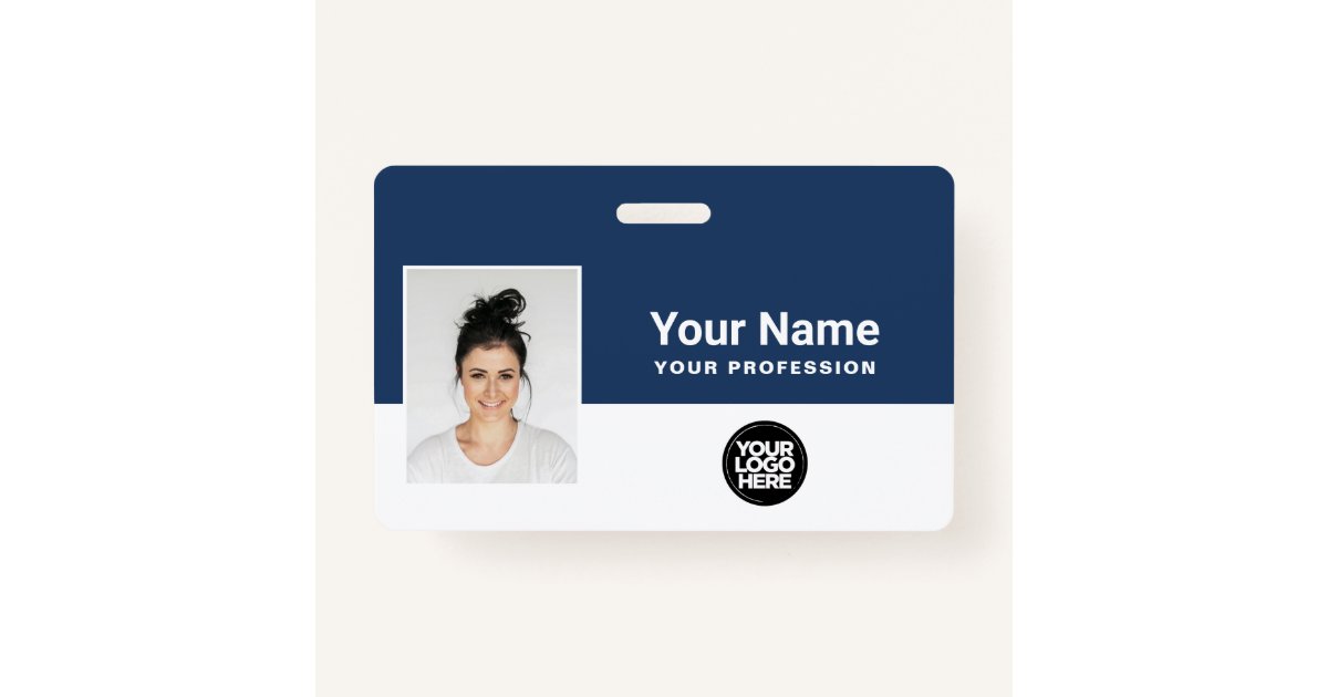 Custom Employee Photo, Qr Bar Code, Logo, Lanyard Badge | Zazzle
