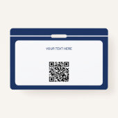 Custom employee photo QR code logo name ID Badge | Zazzle