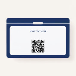Custom employee photo QR code logo name ID Badge | Zazzle