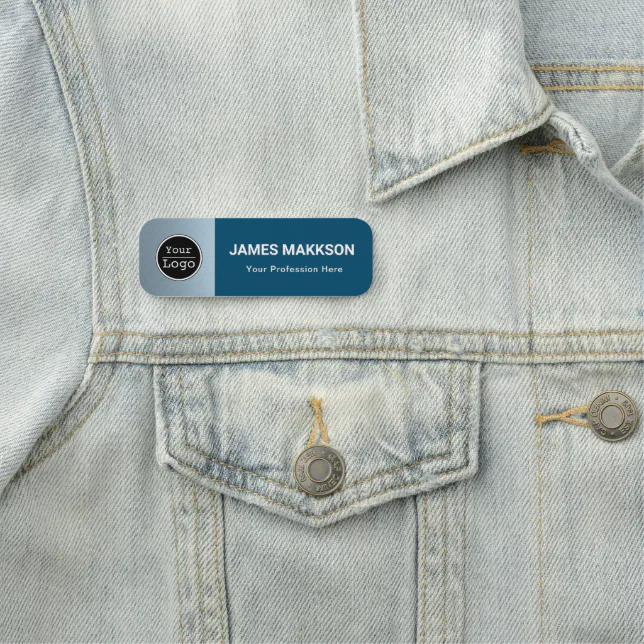 Custom Employee Pin Name Tag or Magnetic with Logo | Zazzle