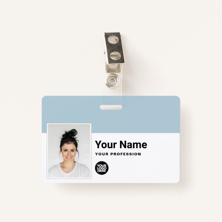 Custom Employee - Professional Business Logo Name Badge | Zazzle