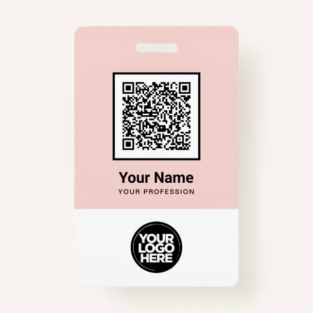 Custom Employee Qr Code Bar Code Logo Name Badge | Zazzle