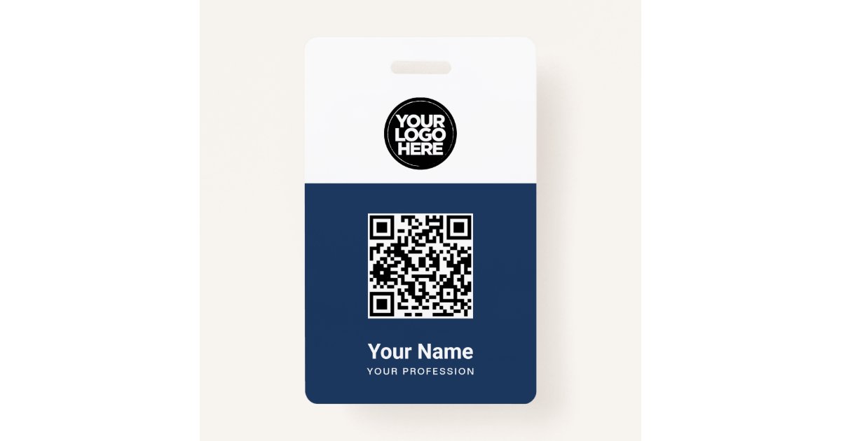 Custom Employee Qr Code, Bar Code, Logo, Name Badge | Zazzle