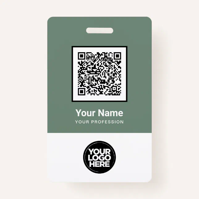 Custom Employee Qr Code Bar Code Logo Name Badge | Zazzle