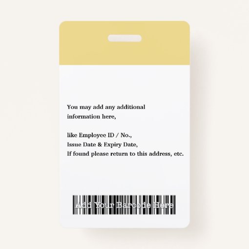 Custom Employee Staff Logo Barcode Name Photo ID Badge | Zazzle