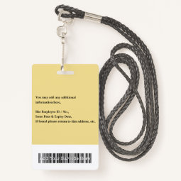 Custom Employee Staff Logo Barcode Photo Name ID Badge | Zazzle