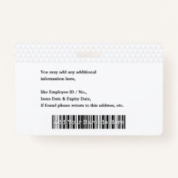 Custom Employee Staff Logo Photo Barcode Name ID Badge | Zazzle