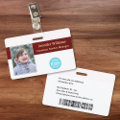 Custom Employee Staff Logo Photo Barcode Name ID Badge | Zazzle