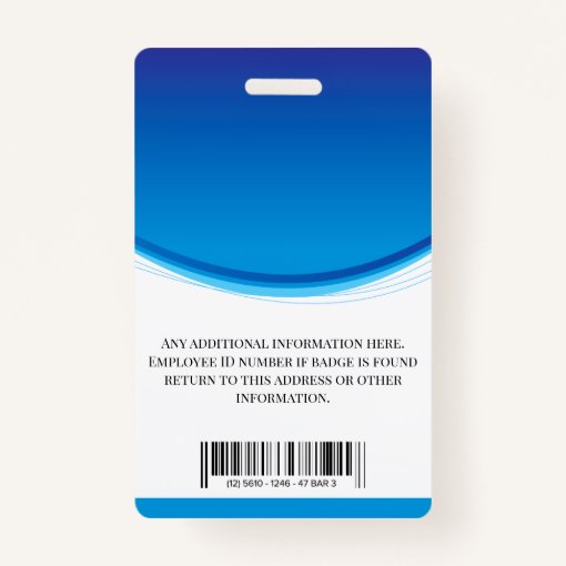 Custom Employee Staff Name Logo Barcode Photo ID Badge | Zazzle