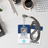 Custom Employee Staff Name Logo Barcode Photo ID Badge | Zazzle