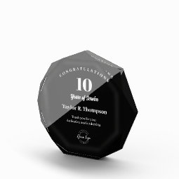 Custom Employee years of service recognition logo Acrylic Award | Zazzle