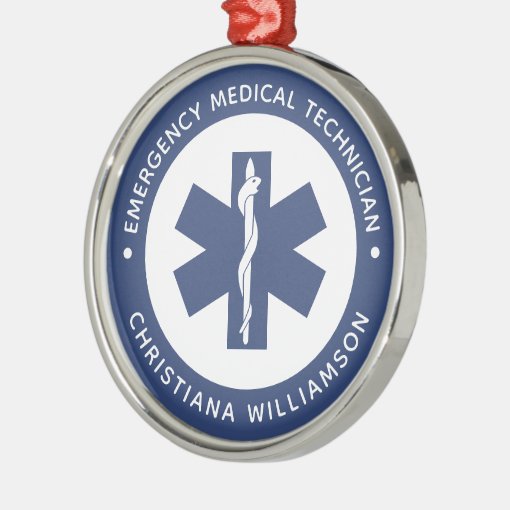 Custom EMT Symbol Emergency Medical Technician Metal Ornament | Zazzle