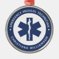 Custom EMT Symbol Emergency Medical Technician Metal Ornament | Zazzle