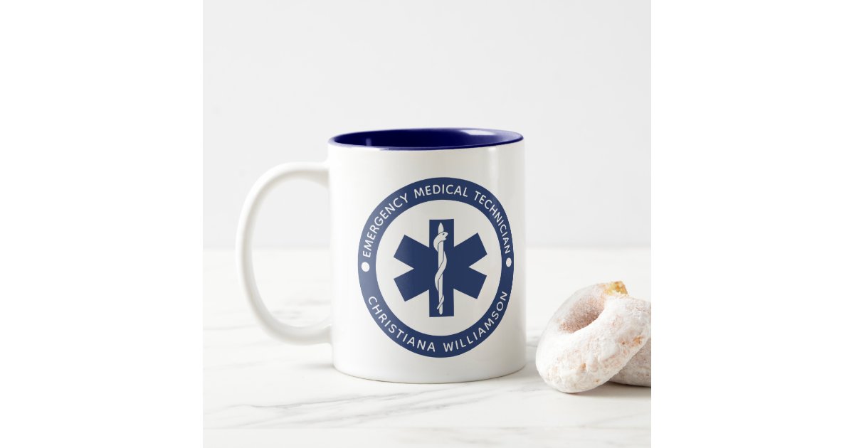 Custom EMT Symbol Emergency Medical Technician Two-Tone Coffee Mug | Zazzle