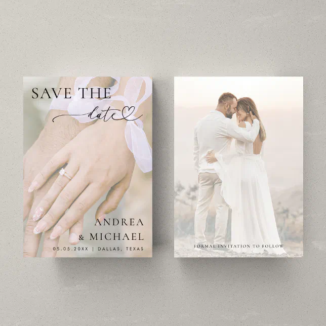 Custom Engagement Ring Photo Faded Fading Wedding Save The Date | Zazzle
