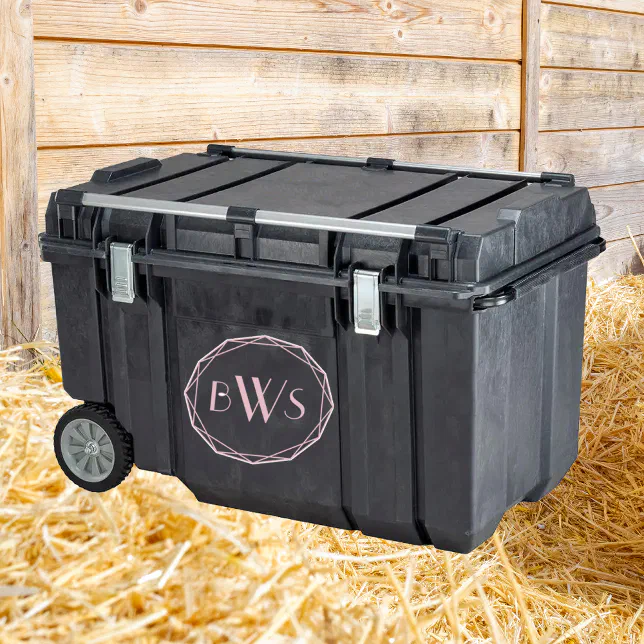 Custom Equestrian Pink Monogram Horse Tack Trunk Sticker | Zazzle